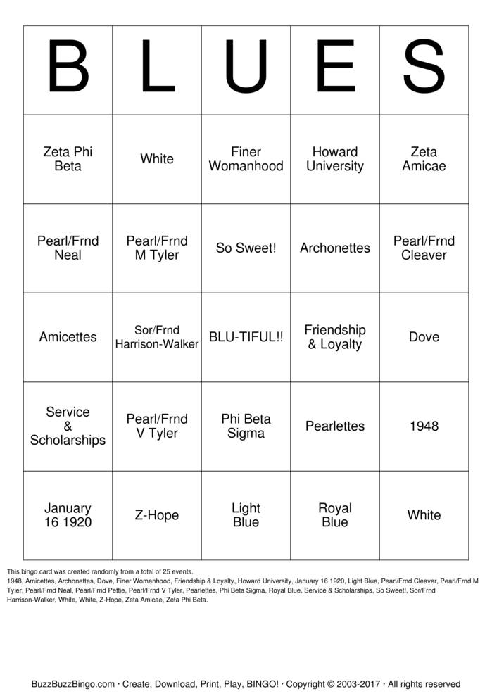 ROYAL IS THE ONLY BLUE Bingo Cards to Download, Print and Customize!