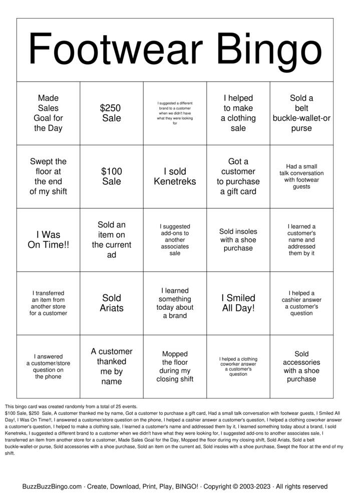 Retail Bingo Cards to Download, Print and Customize!