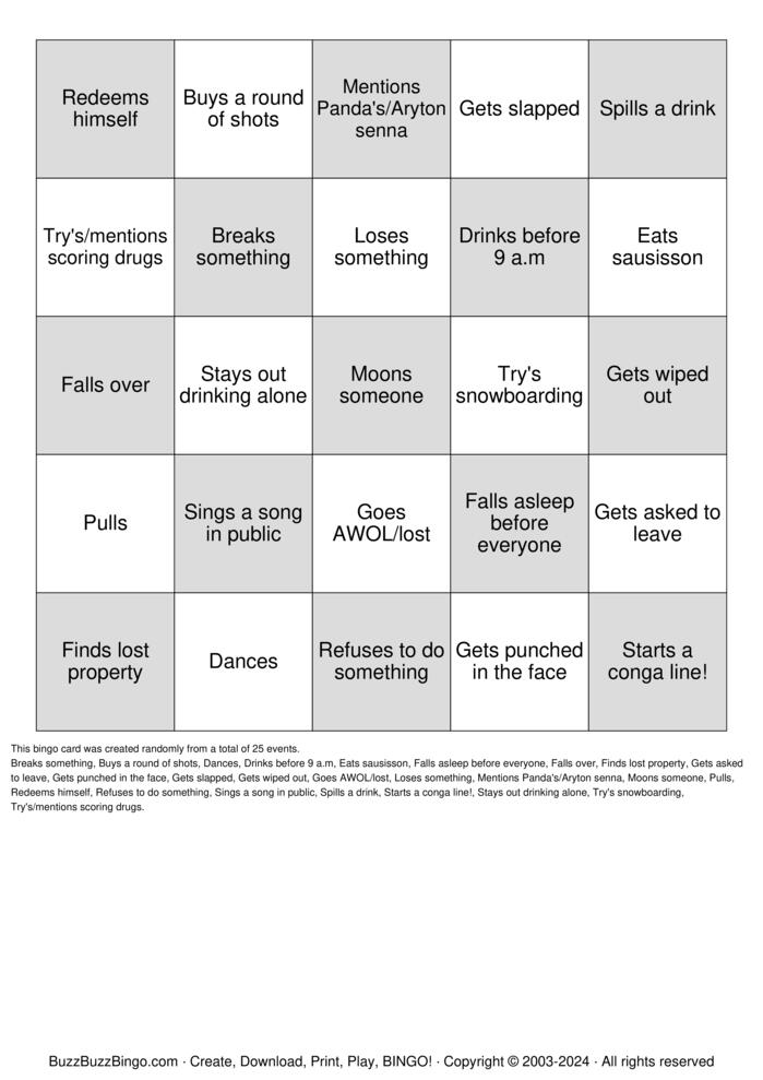SINGO Bingo Cards to Download, Print and Customize!