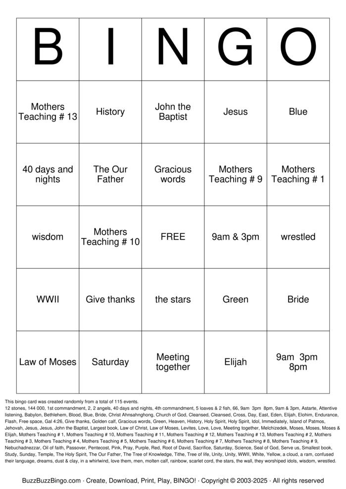 Bible Bingo Cards to Download, Print and Customize!
