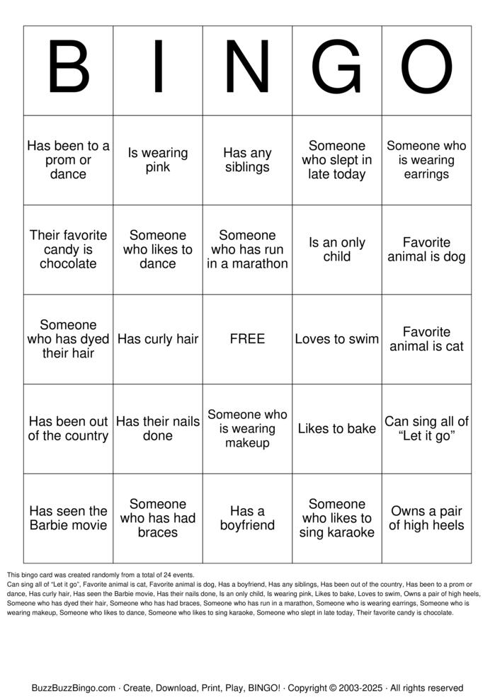Girls Night In Bingo Cards to Download, Print and Customize!