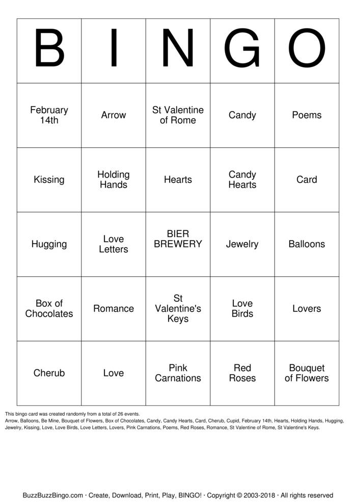 Valentines Day Bingo Cards to Download, Print and Customize!