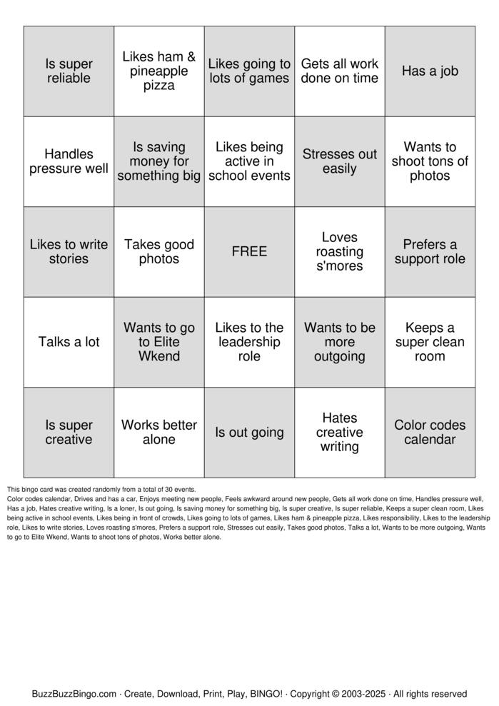 Yearbook (V2) Bingo Cards to Download, Print and Customize!