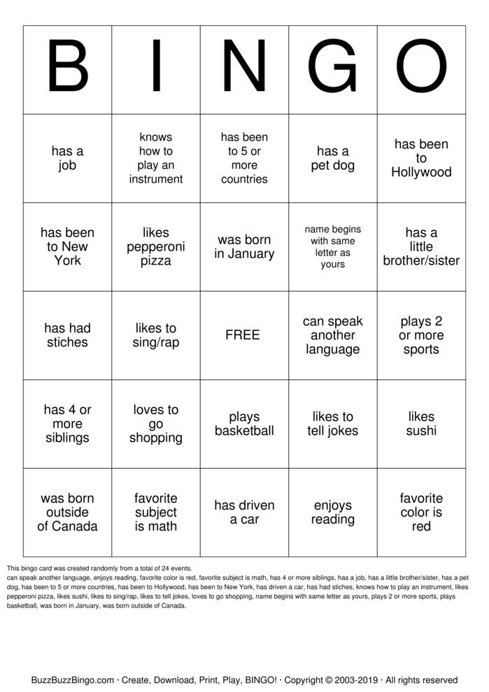 Find Someone Who... Bingo Cards to Download, Print and Customize!