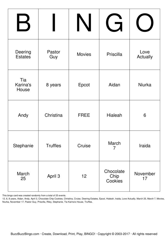 Custom Bingo Cards to Download, Print and Customize!