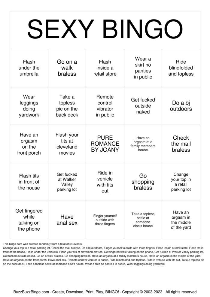DIRTY BINGO Bingo Cards to Download, Print and Customize!