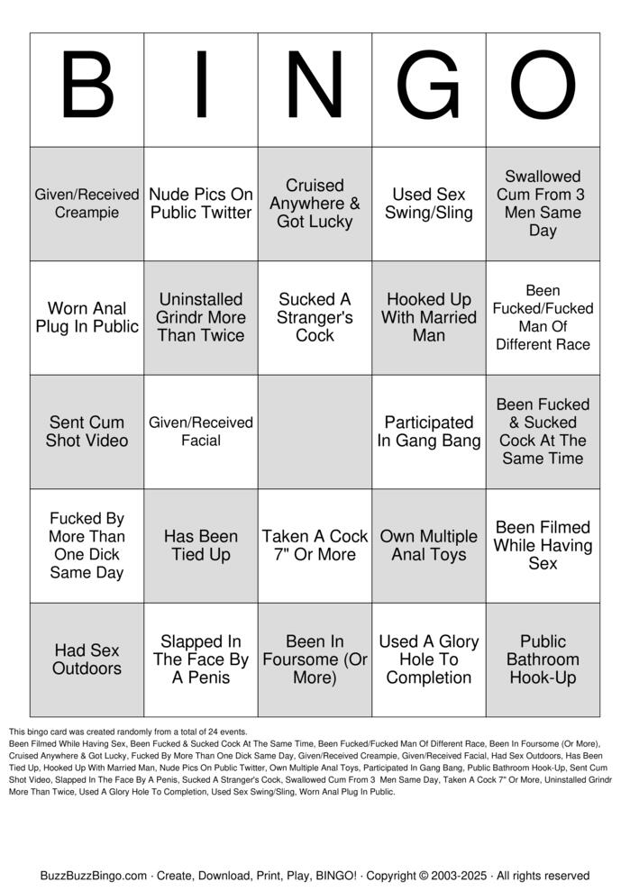 GAY BINGO Bingo Cards to Download, Print and Customize!