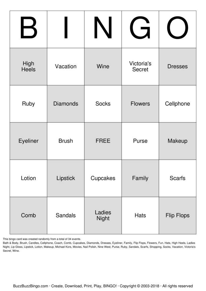 Ladies Night Bingo Cards to Download, Print and Customize!