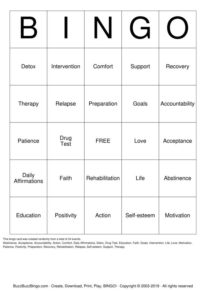 Substance Abuse Recovery Bingo Cards To Download Print And Customize substance-abuse-recovery-bingo-cards-to-download-print-and-customize