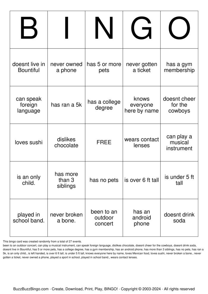 Getting to Know You! Bingo Cards to Download, Print and Customize!