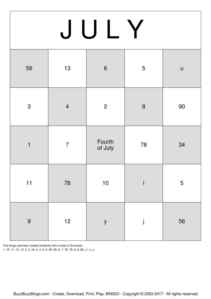 Custom Bingo Cards to Download, Print and Customize!