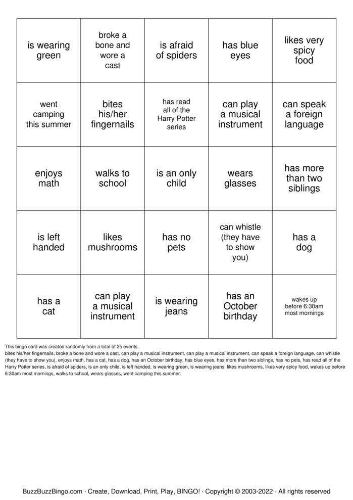 Find Someone Who... Bingo Cards to Download, Print and Customize!