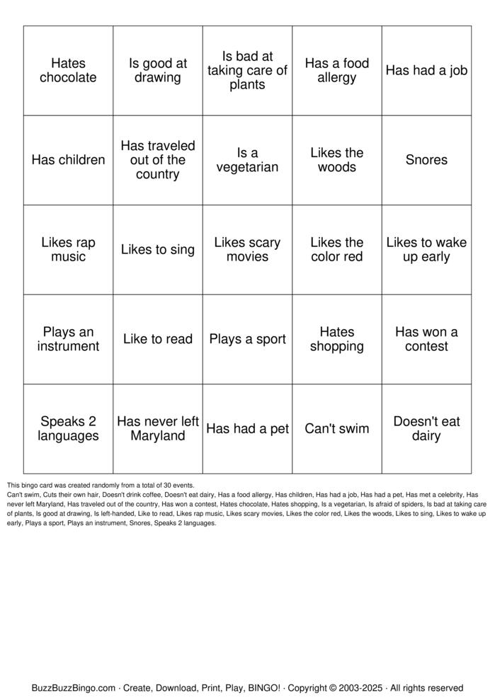 Small Talk Bingo Cards to Download, Print and Customize!