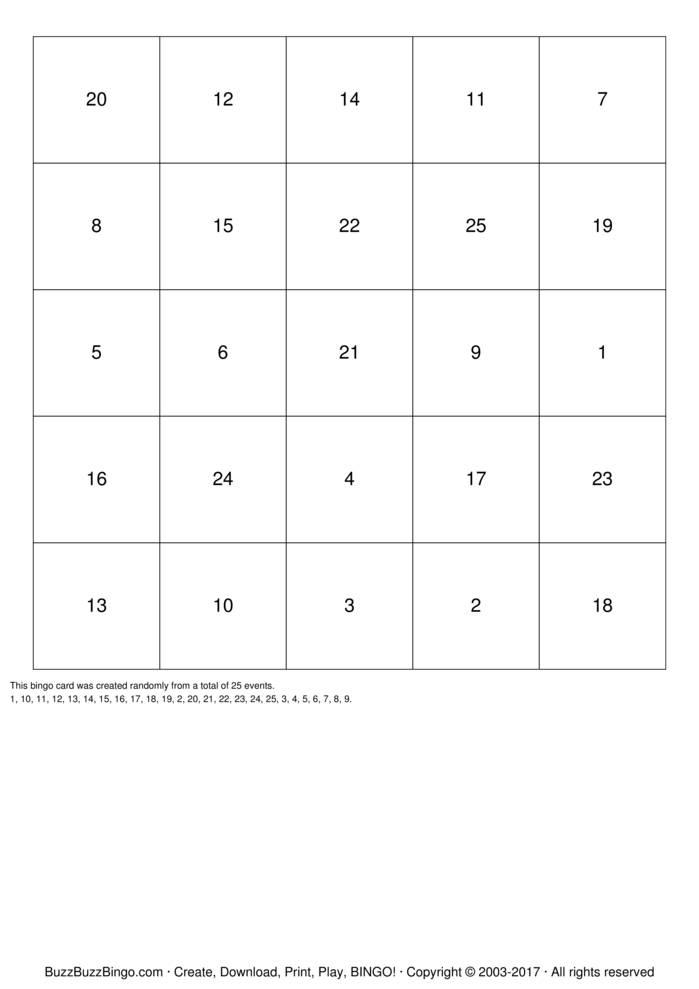 Los Numeros Bingo Cards to Download, Print and Customize!