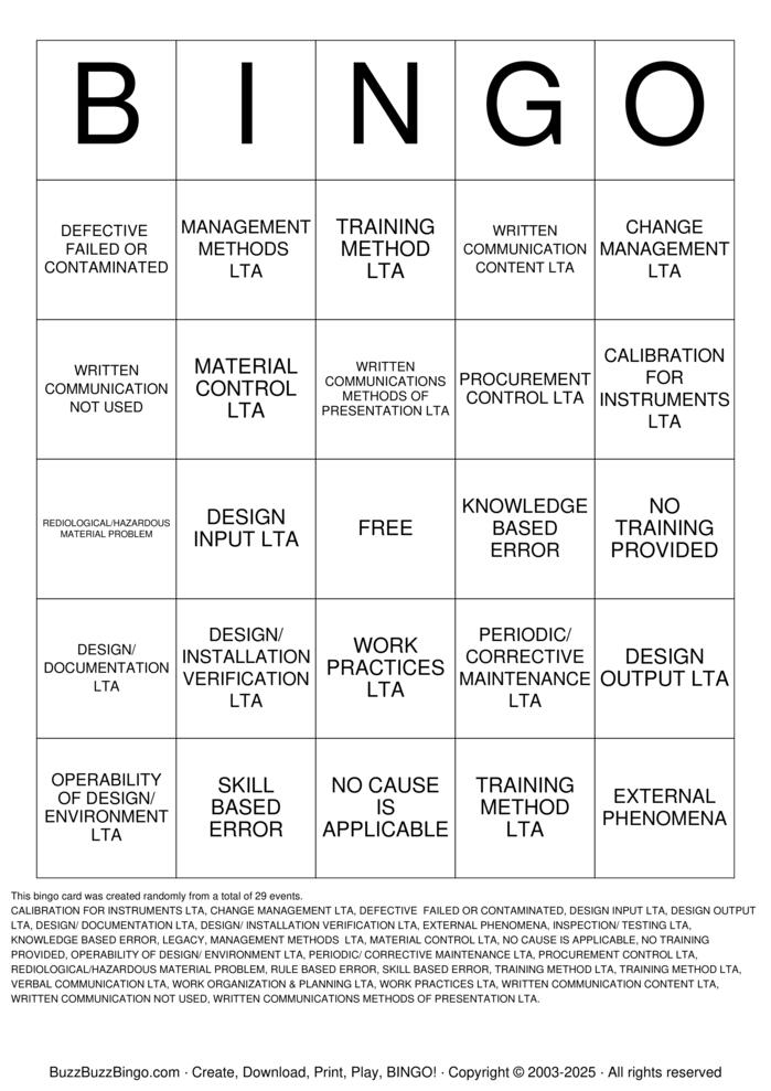 Quality Assurance Bingo Cards to Download, Print and Customize!
