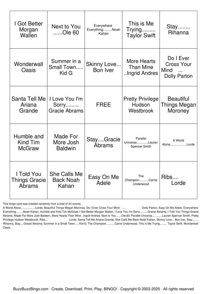 SINGO Bingo Cards to Download, Print and Customize!