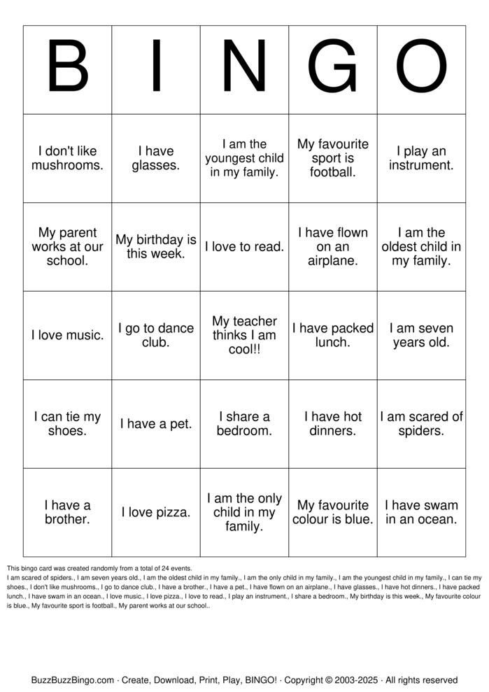 Classmate Bingo Bingo Cards to Download, Print and Customize!