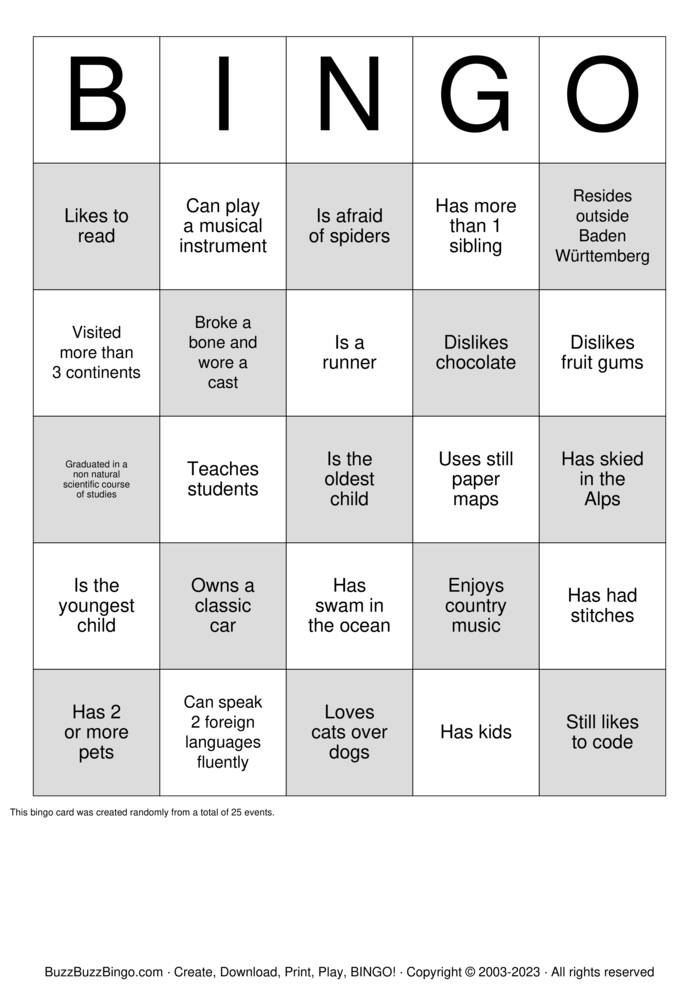 Getting to Know You! Bingo Cards to Download, Print and Customize!