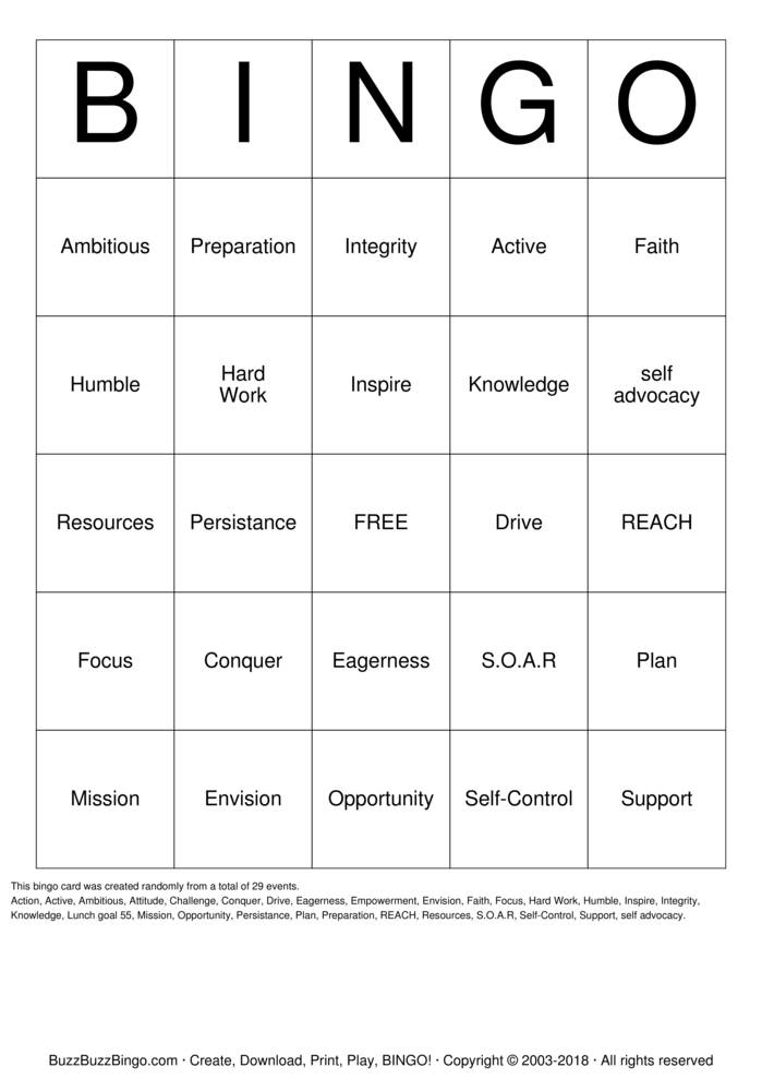 Goal Setting Bingo Cards to Download, Print and Customize!