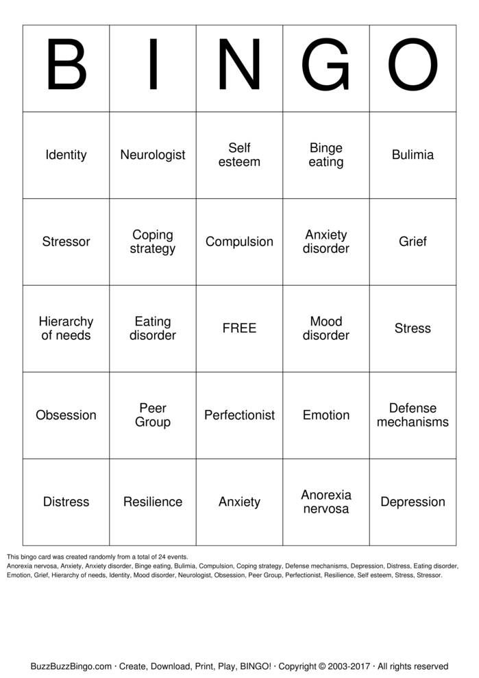 Mental Health Bingo Cards to Download, Print and Customize!