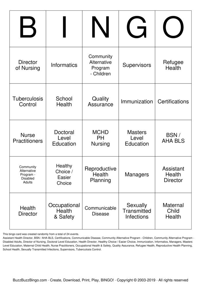 Nurse Bingo Cards to Download, Print and Customize!