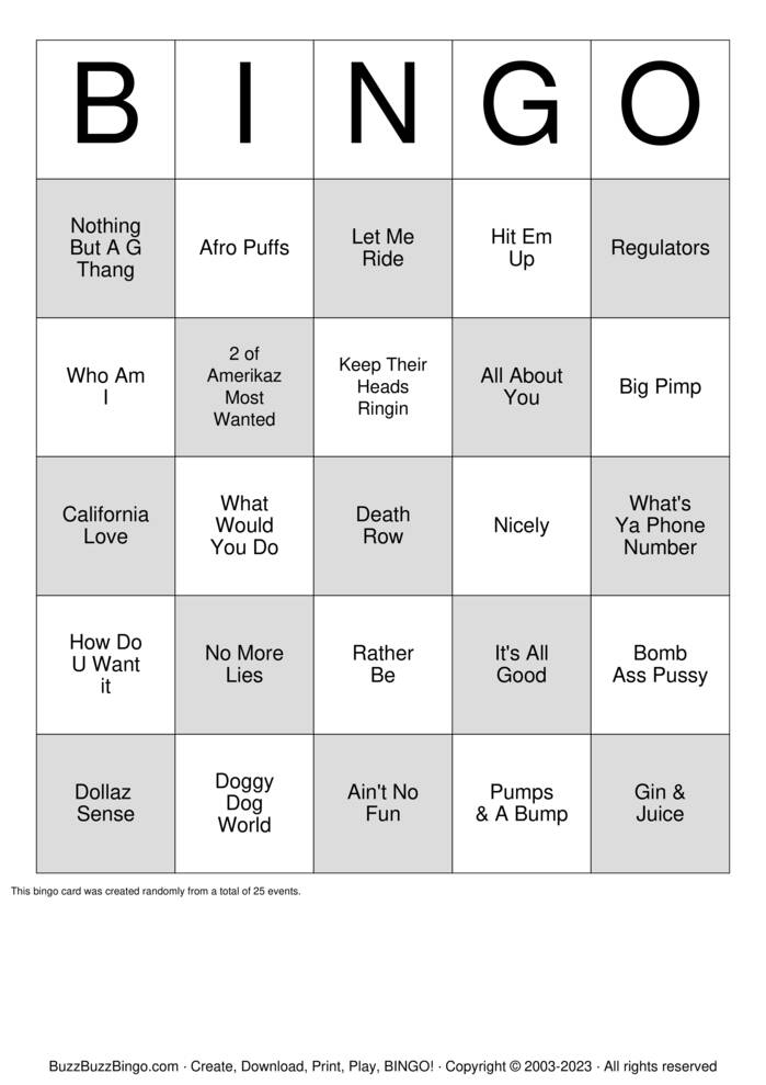 Death Row Bingo Cards to Download, Print and Customize!