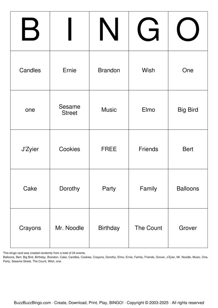 Elmo Bingo Bingo Cards to Download, Print and Customize!