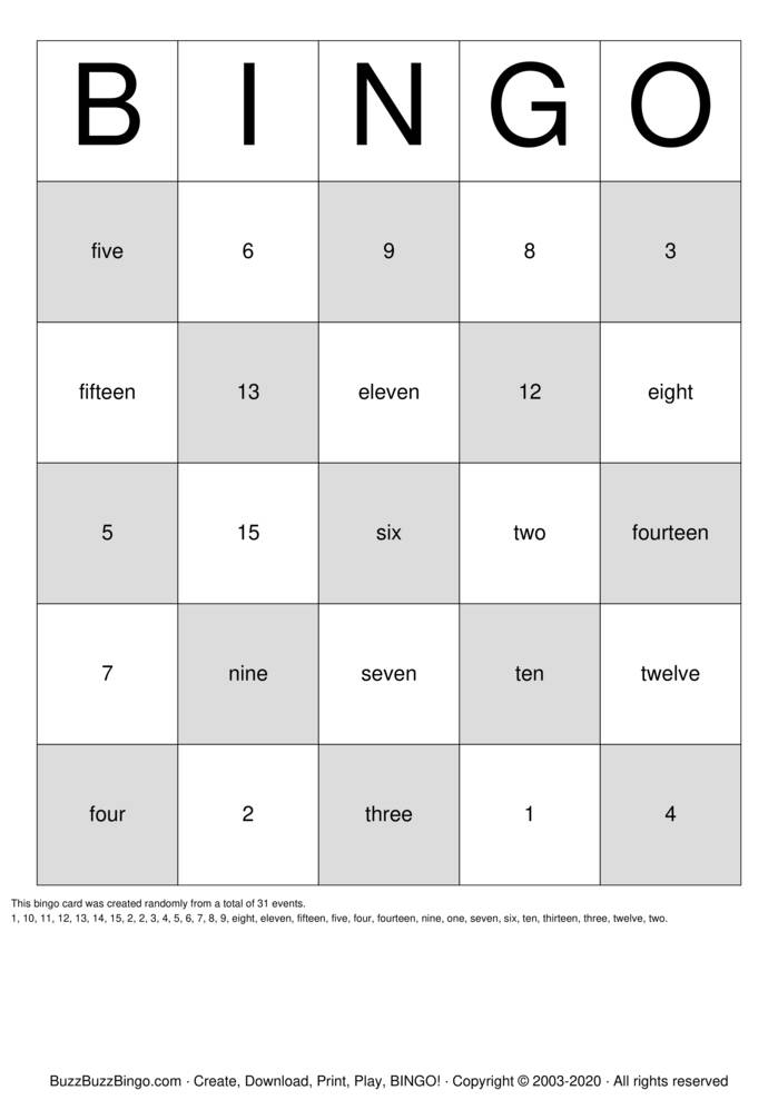 Numbers 1-75 Bingo Cards to Download, Print and Customize!