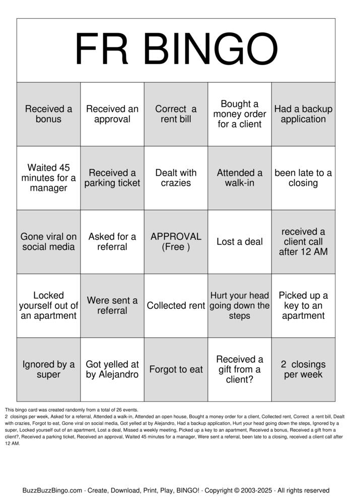 Real Estate Bingo Bingo Cards to Download, Print and Customize!