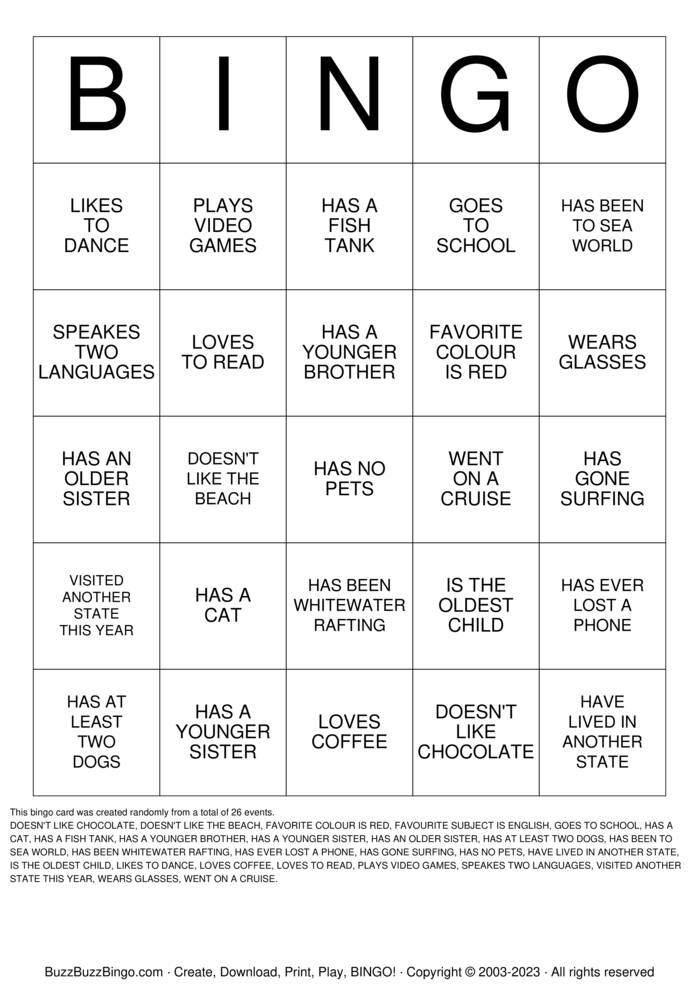 WELCOME TO YEAR 8 ENGLISH Bingo Cards to Download, Print and Customize!