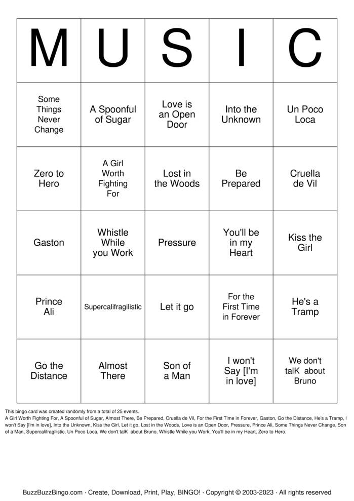 Music Bingo Cards to Download, Print and Customize!