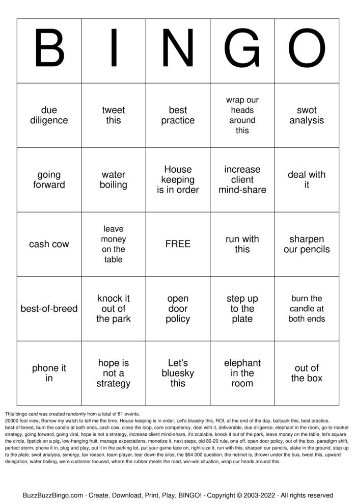 Corporate IT - Core Infra Bingo Cards to Download, Print and Customize!