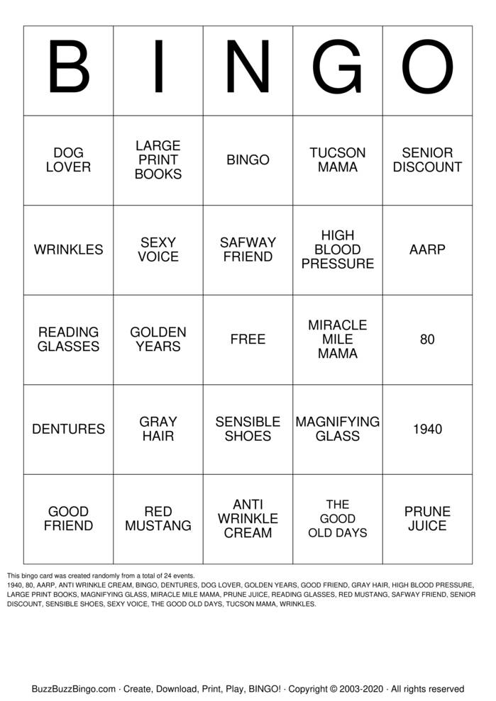 Happy 80th Birthday!! Bingo Cards to Download, Print and Customize!