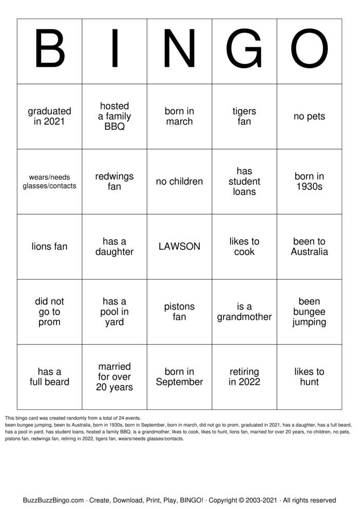My Bingo Bingo Cards to Download, Print and Customize!