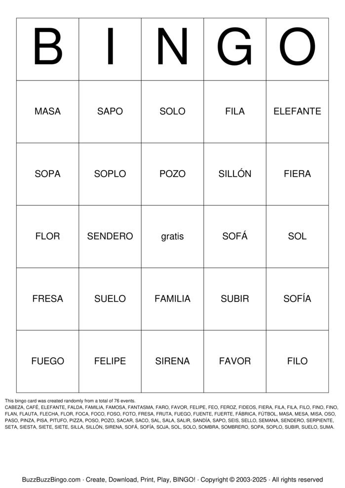 Palabras de uso frecuente Bingo Cards to Download, Print and Customize!