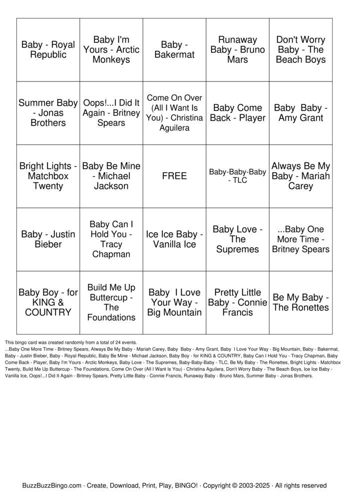 SINGO Bingo Cards to Download, Print and Customize!