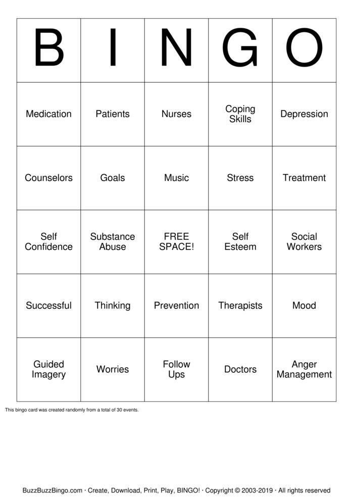 anxiety Bingo Cards to Download, Print and Customize!