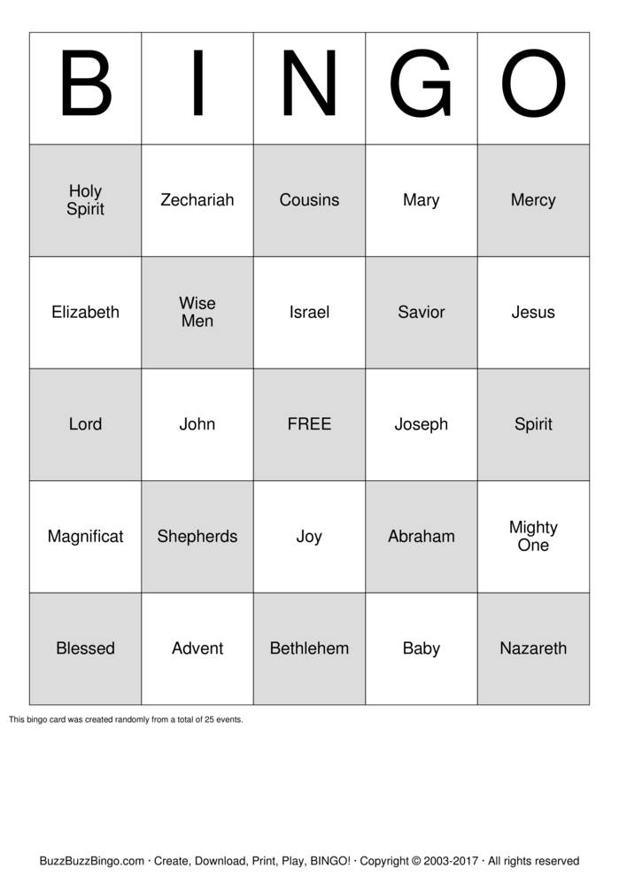 Advent Bingo Cards to Download, Print and Customize!