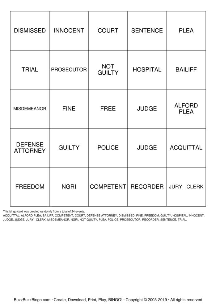 CORE BINGO Bingo Cards to Download, Print and Customize!