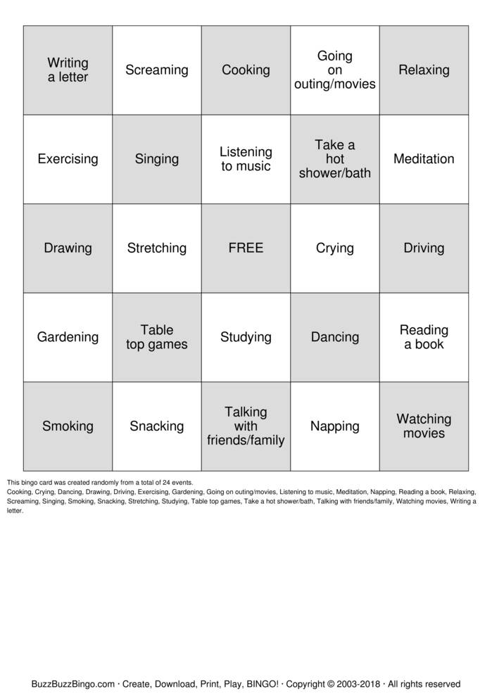 Coping Skills Bingo Cards to Download, Print and Customize!