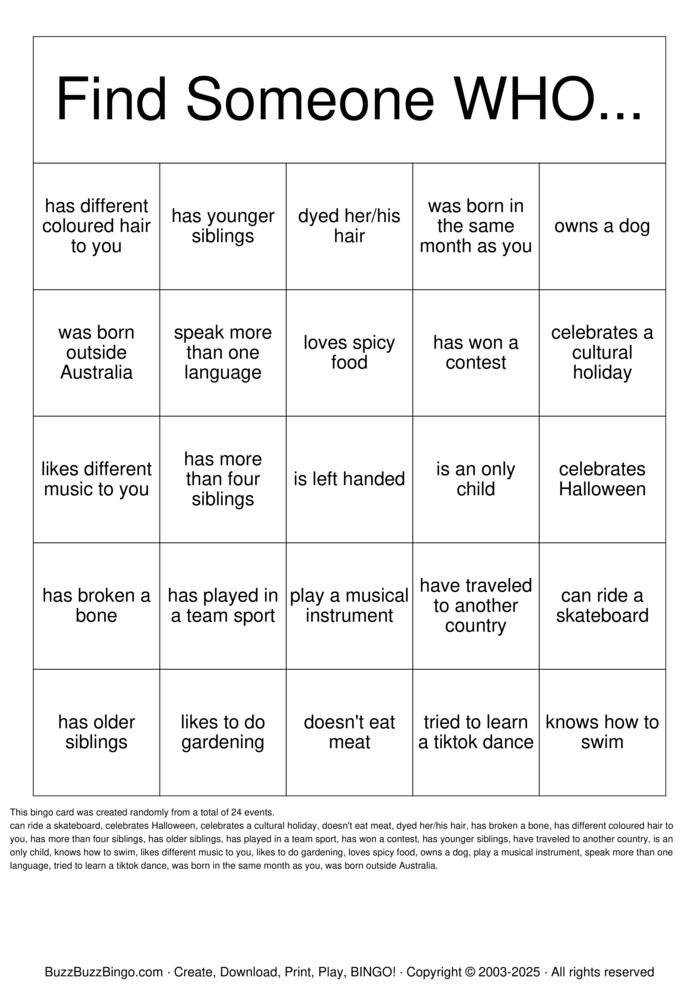 Cultural Diversity Bingo Cards to Download, Print and Customize!