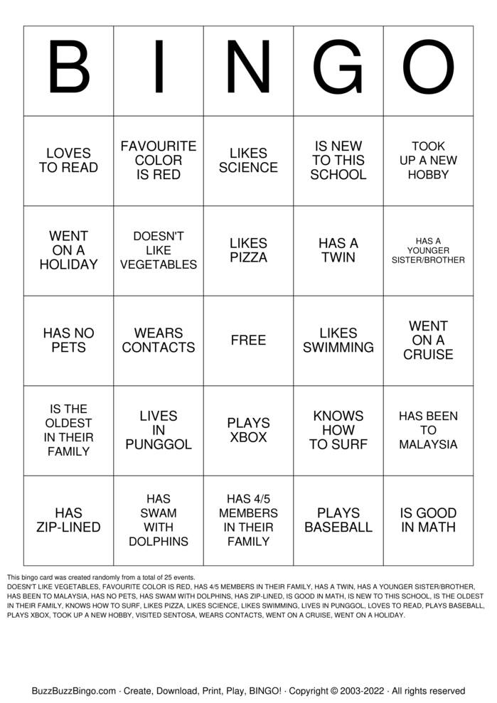 ICEBREAKER BINGO Bingo Cards to Download, Print and Customize!