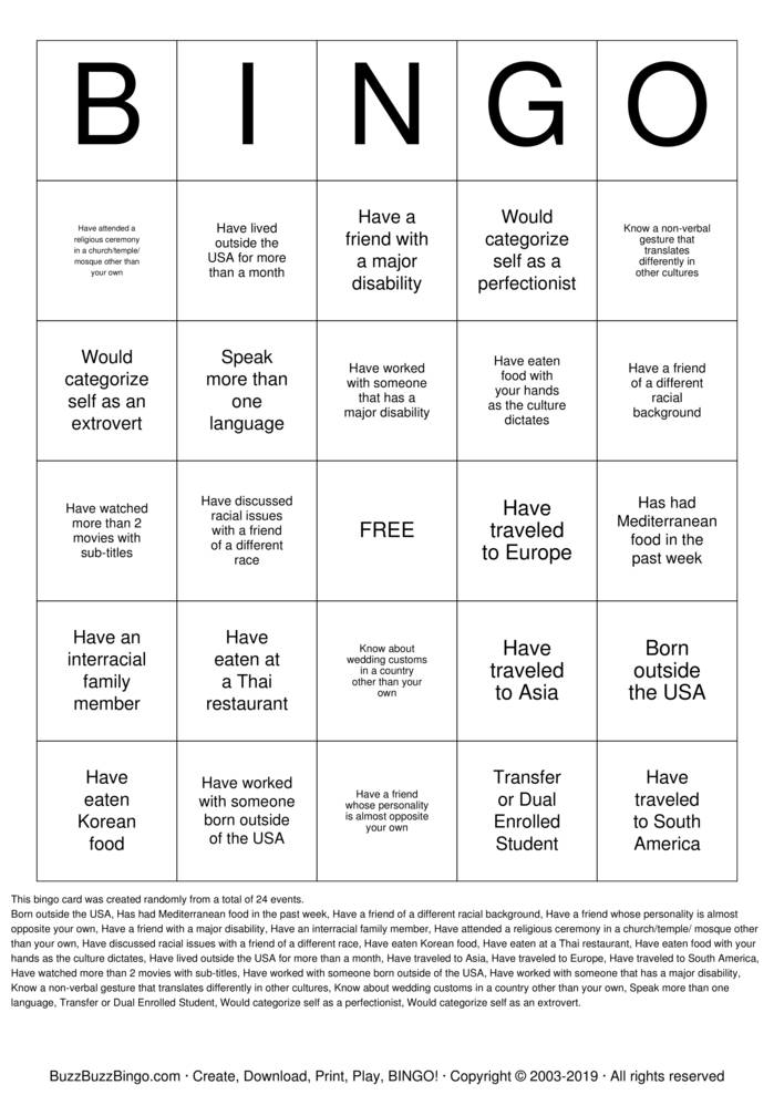 Diversity Bingo Cards to Download, Print and Customize!