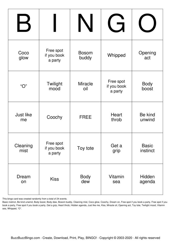 PURE ROMANCE Bingo Cards to Download, Print and Customize!