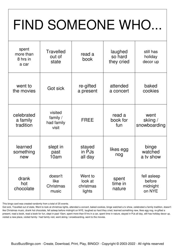 Winter Break Bingo Cards to Download, Print and Customize!