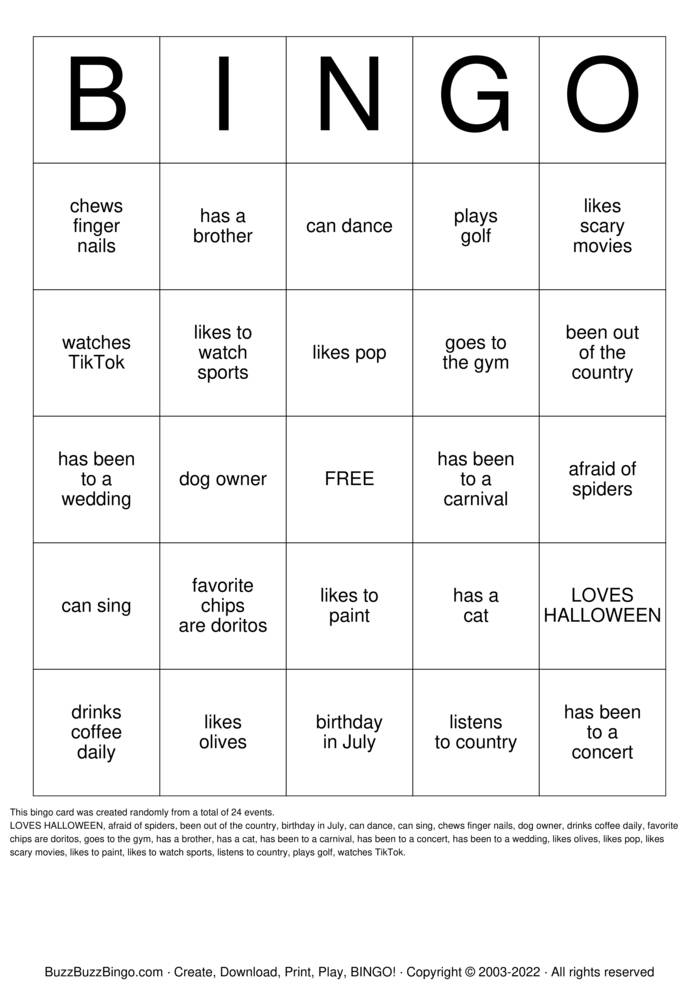 Best Buddies Meet & Greet Bingo Cards to Download, Print and Customize!