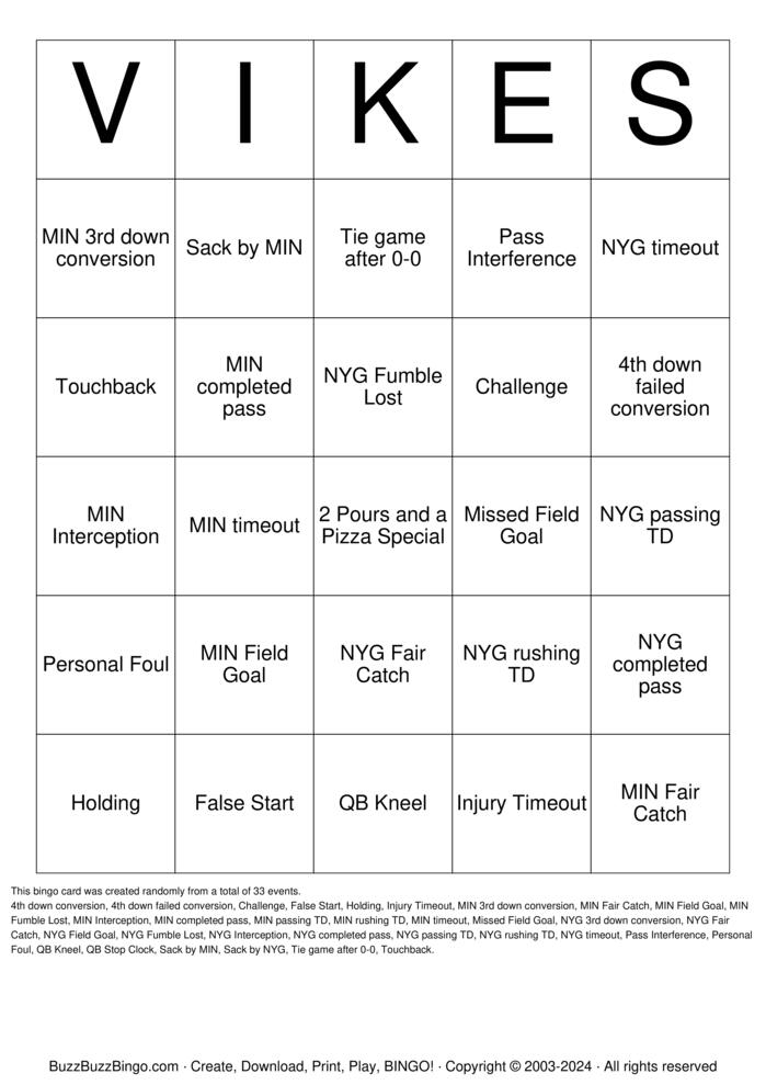 Football Bingo Cards to Download, Print and Customize!