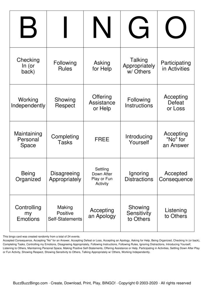 Offering Assistance or Help Bingo Cards to Download, Print and Customize!