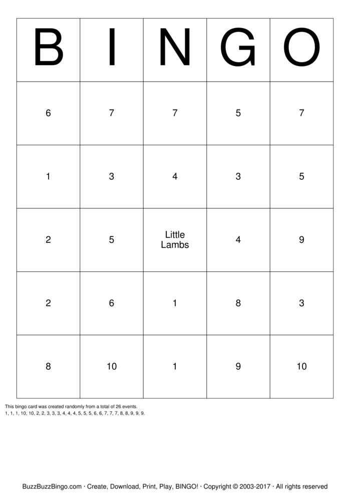 numbers 1-10 Bingo Cards to Download, Print and Customize!