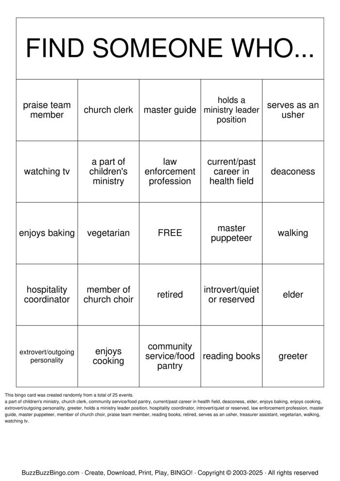 Find Someone Who... Bingo Cards to Download, Print and Customize!